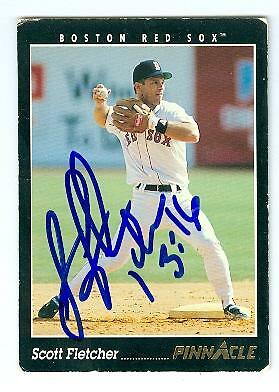 Scott Fletcher autographed baseball card (Boston Red Sox) 1992 Pinnacle ...