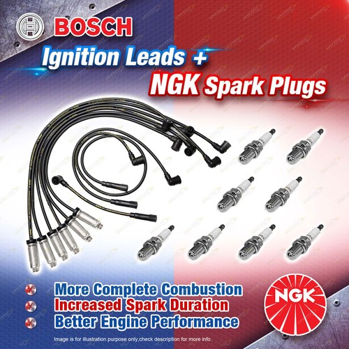 8x NGK Spark Plugs + Bosch Ignition Leads for Holden Calais VT Caprice ...