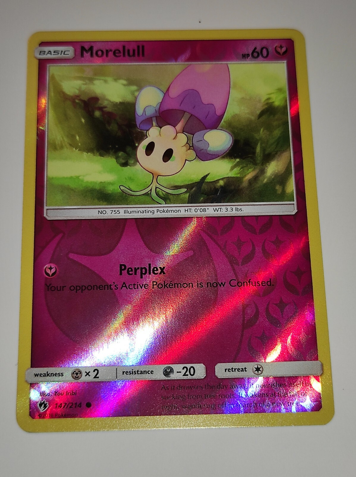 2017 POKEMON MORELULL 97/147 REVERSE HOLO BURNING SHADOWS NM/M TCG CARD ...