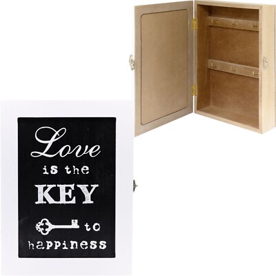 New Two Tone Wooden 6 House Car Key Wall Mounted Box Cabinet Keyhole ...