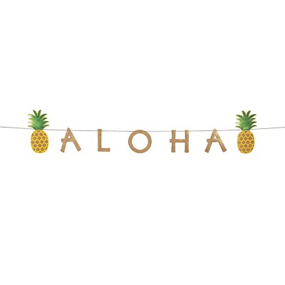 Aloha Sign With Pineapples - 7 Feet Long - Hanging Party Decor - 1 ...