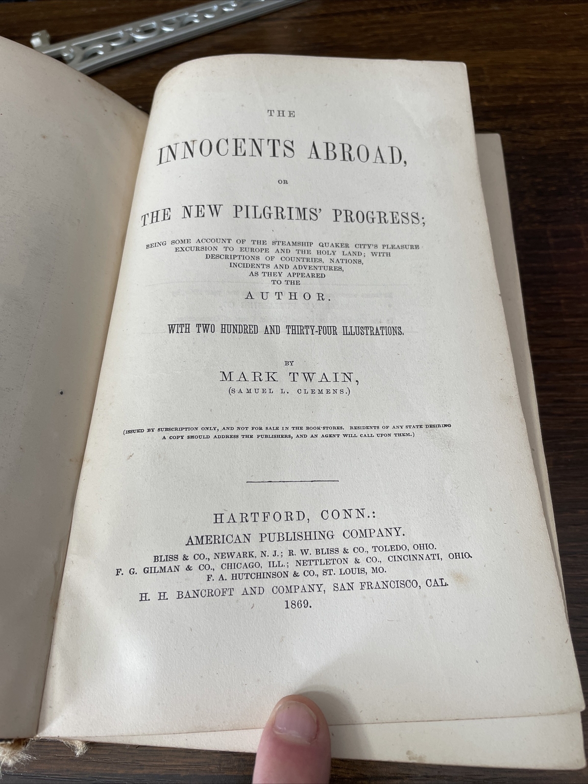 THE INNOCENTS ABROAD Mark Twain 1869 1st edition 3rd Issue w/ Points HC ...