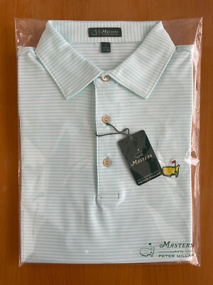 2024 Masters Peter Millar Polo Blue Striped Large | eBay
