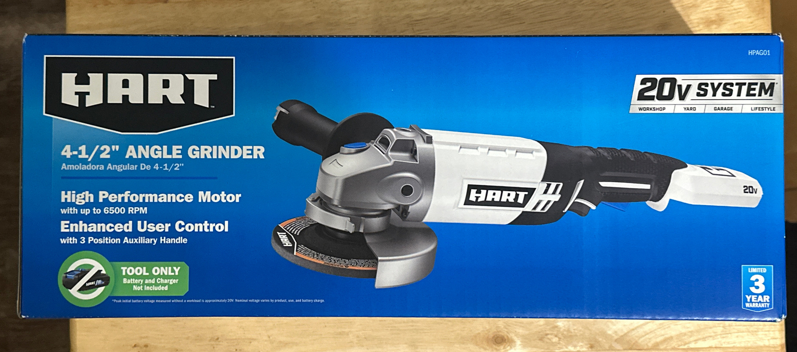 HART (HPAG01) - 20V (4-1/2") Cordless Angle Grinder (Tool Only)....NEW!!