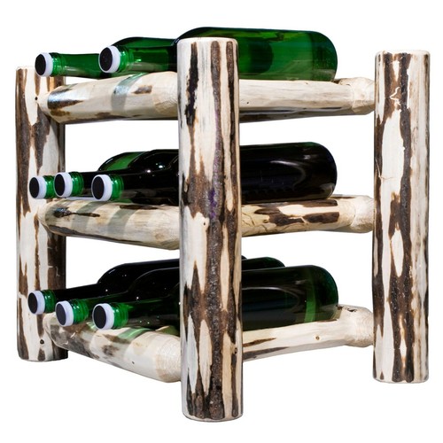 Rustic Log Wine Racks Countertop Bottle Rack Amish Made Lodge Cabin ...