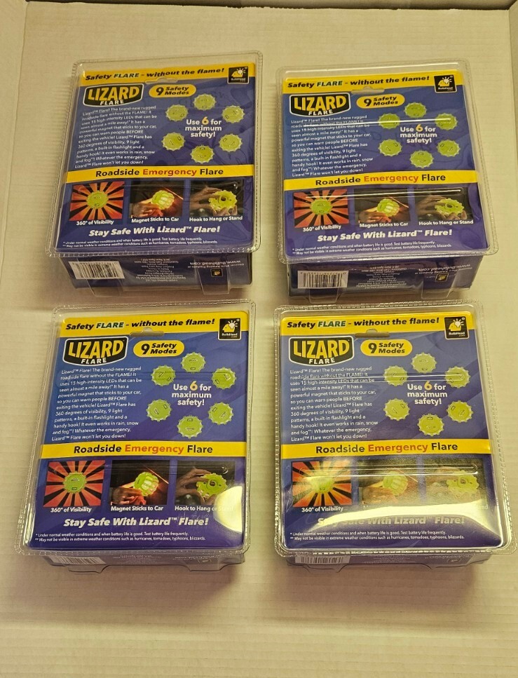 Lizard Flare Flameless LED Road Flares -NEW 4 PACK Sealed- | eBay