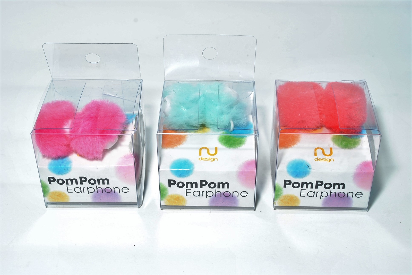 3type Pom Pom Earphone Earbuds -Mint Blue, Magenta, Pink - Stereo Phone ...