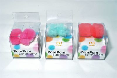 3type Pom Pom Earphone Earbuds -Mint Blue, Magenta, Pink - Stereo Phone ...