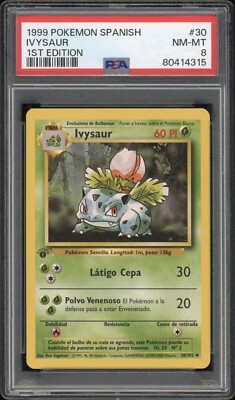 1999 Pokemon SPANISH 1st Edition Base Set Ivysaur 30/102 PSA 8 NM-MT | eBay