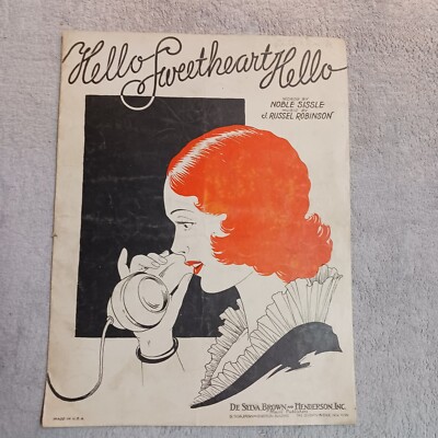 1931 HELLO SWEETHEART HELLO Sheet Music by Robinson Sissle | eBay