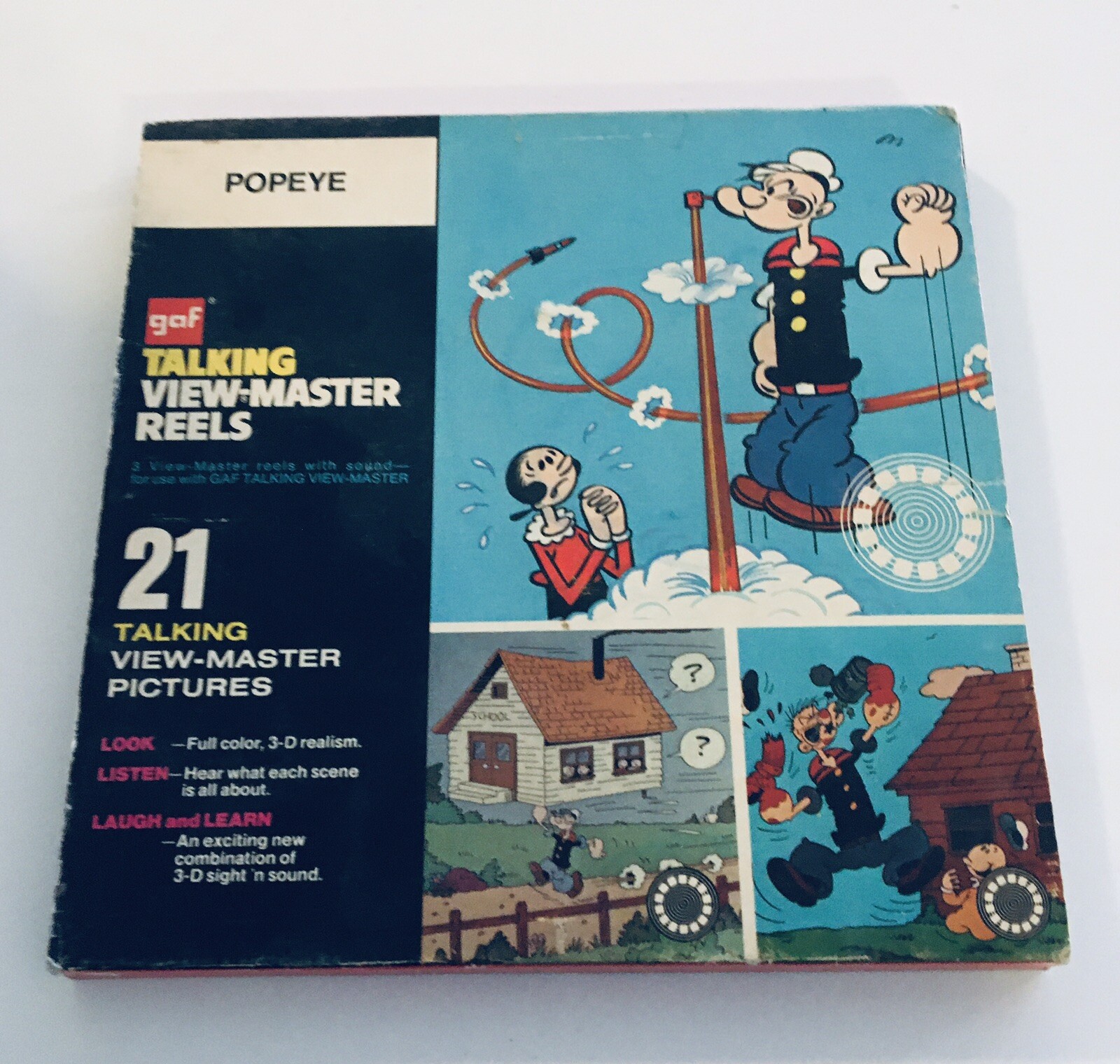 Vtg Talking View-Master Reels Popeye Full Color 3-D Realism Look Listen ...
