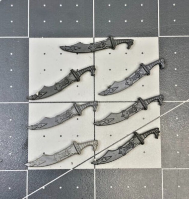 Warhammer 40K Chaos Marine bits SCIMITAR x7 lot weapon KHORNE Oldhammer ...