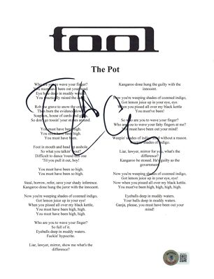 Danny Carey Signed Autograph Tool The Pot Song Lyric Sheet 8.5x11 ...