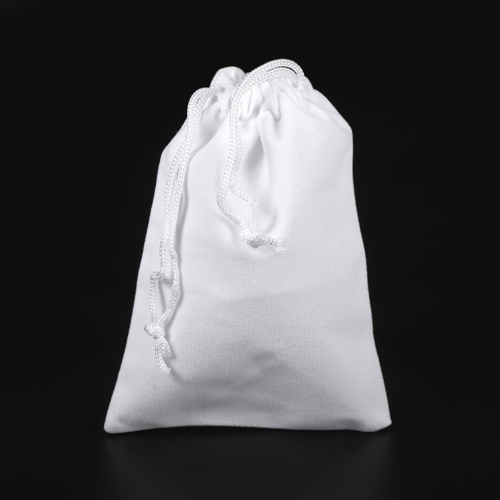 14x10cm Microfiber Pouch, 5Pcs Soft Storage Drawstring Gift Bag, White ...