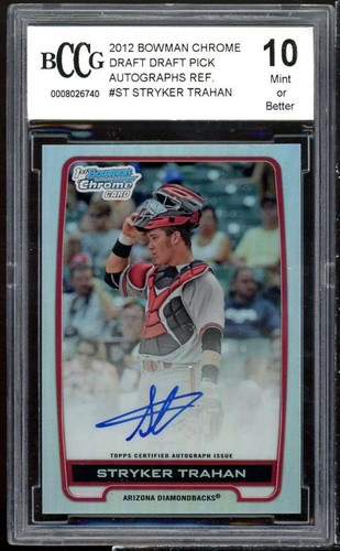 Stryker Trahan Rookie Card 2012 Bowman Chrome Draft Auto Ref #ST BGS ...