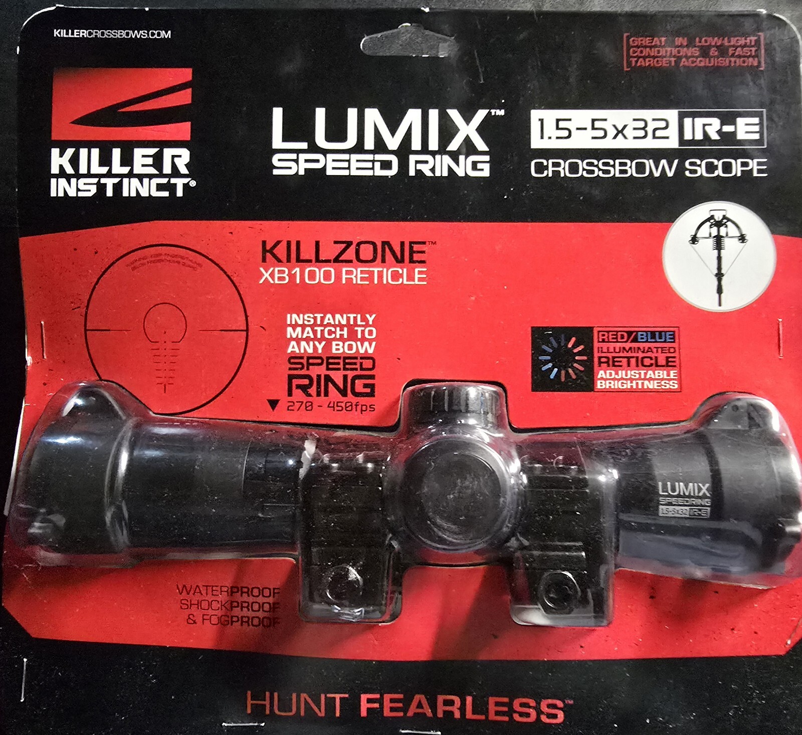 NEW Killer Instinct LUMIX SPEEDRING 1.5-5 X 32 IR-E Crossbow Scope ...
