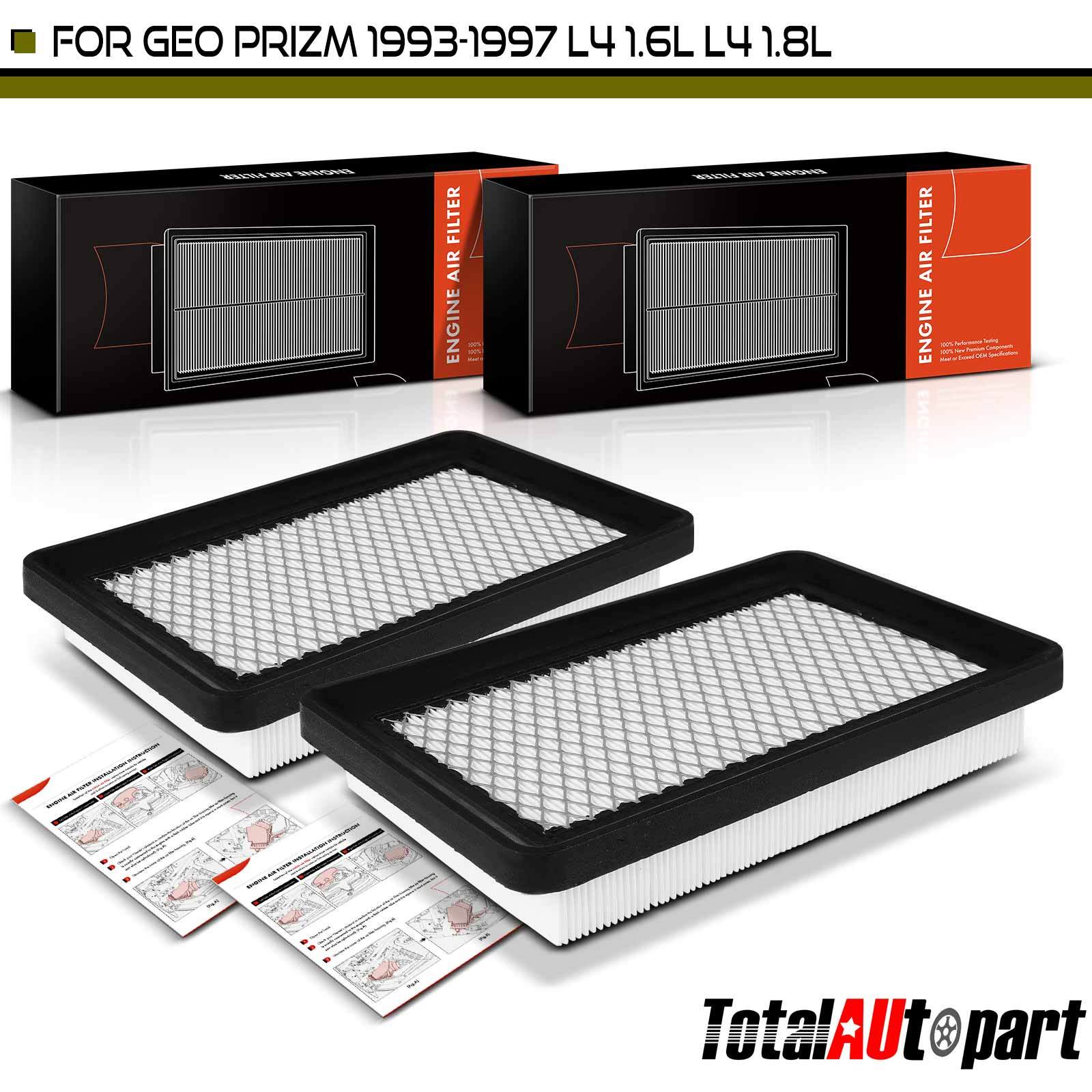 2x New Engine Air Filter for Geo Prizm 1993 1994 1995 1996 1997 1.6L 1 ...