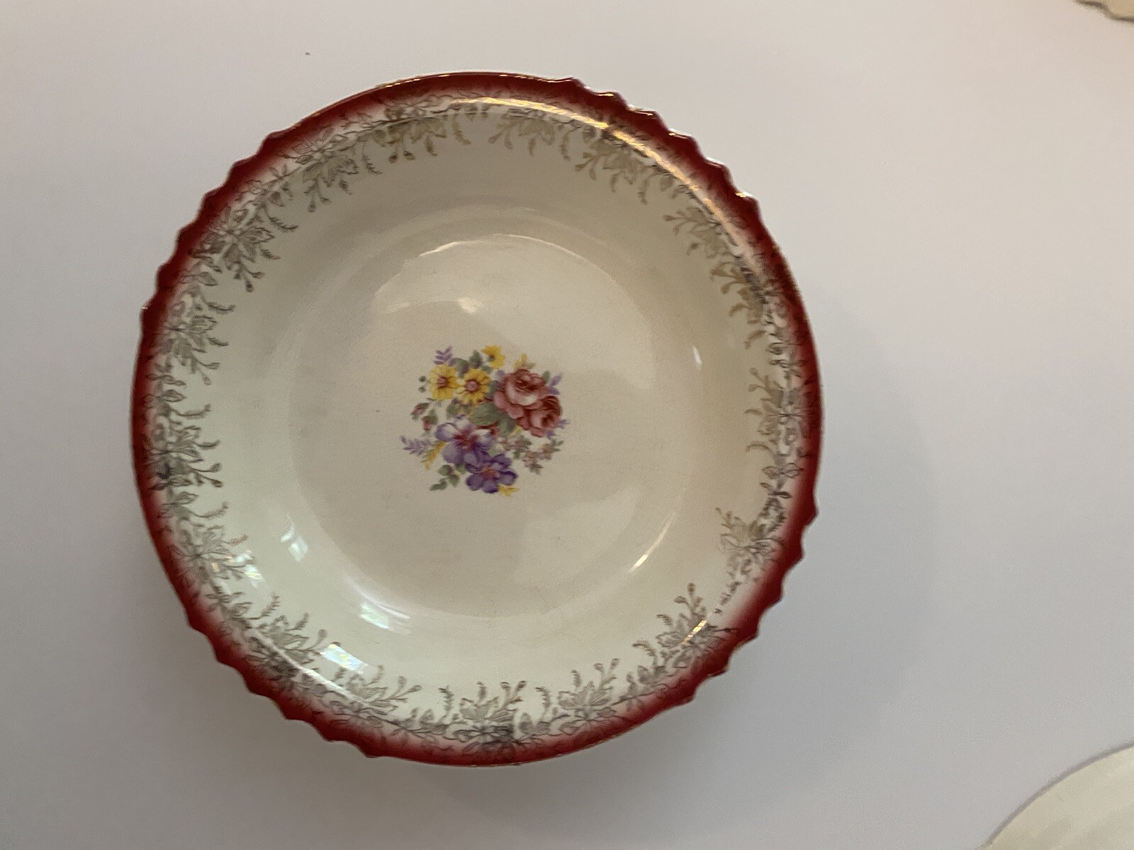 Vintage 1930’s French Saxon China Co 22k Gold Zephyr With Floral Center ...