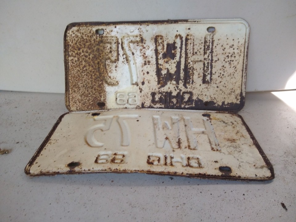Vintage Pair 1968 Ohio License Plates pair HW 75 Vanity Plates | eBay