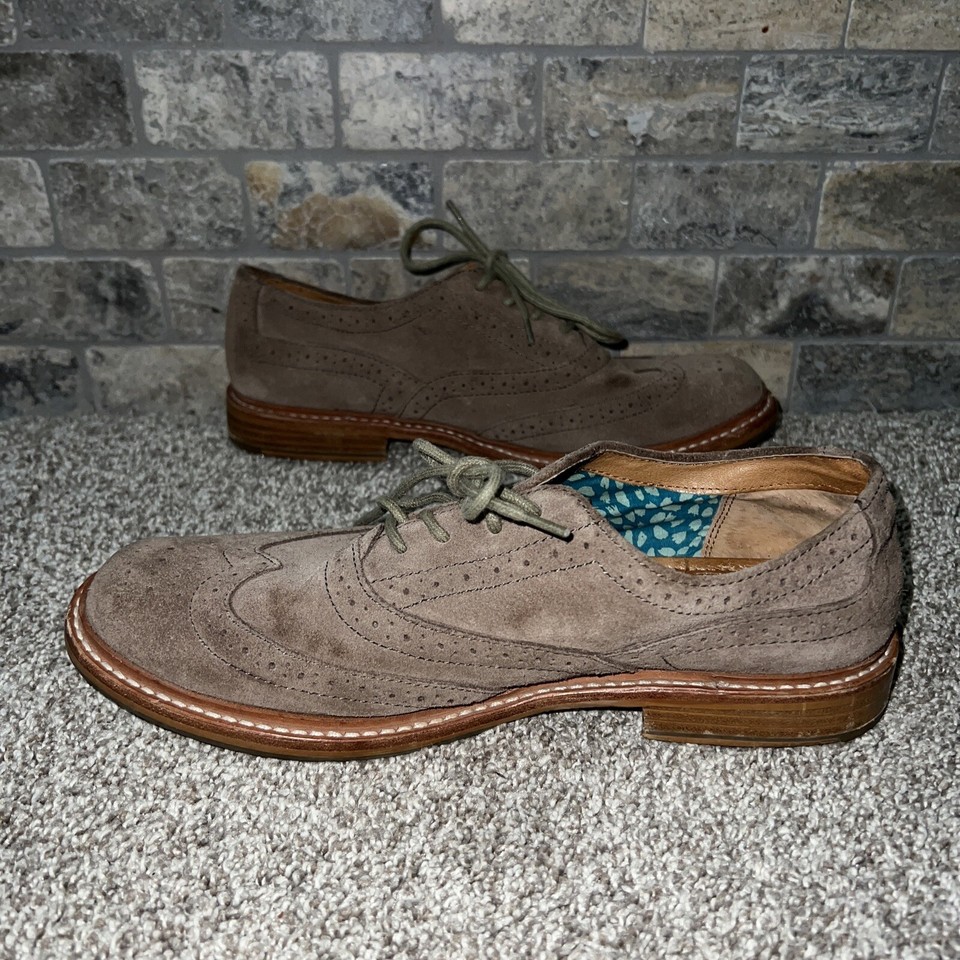 Fossil Brown Lace Up Suede Wingtip Shoes Mens Size 10 | eBay