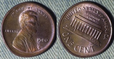 Error: 1980 Cent Broadstrike Nickel Size IREC1220A | eBay