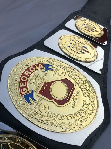 Nwa Georgia Heavyweight championship belt,4mm zinc,Gold Plated,Real ...