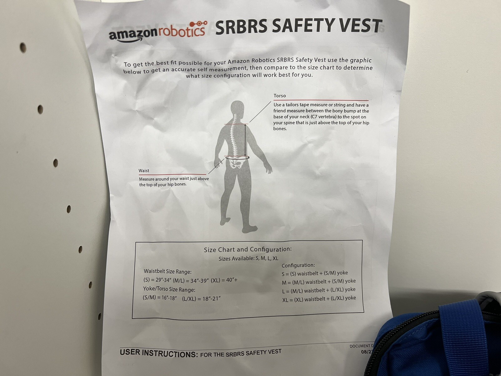 Amazon Robotics SRBRS Safety Vest 16-18 34-39 Electronic 2 Pouches L ...