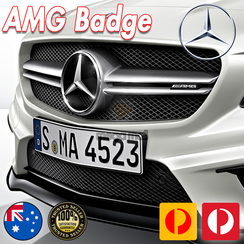 NEW AMG Front Grill Badge LOGO Emblem for Mercedes Benz A C E CLA GLA ...