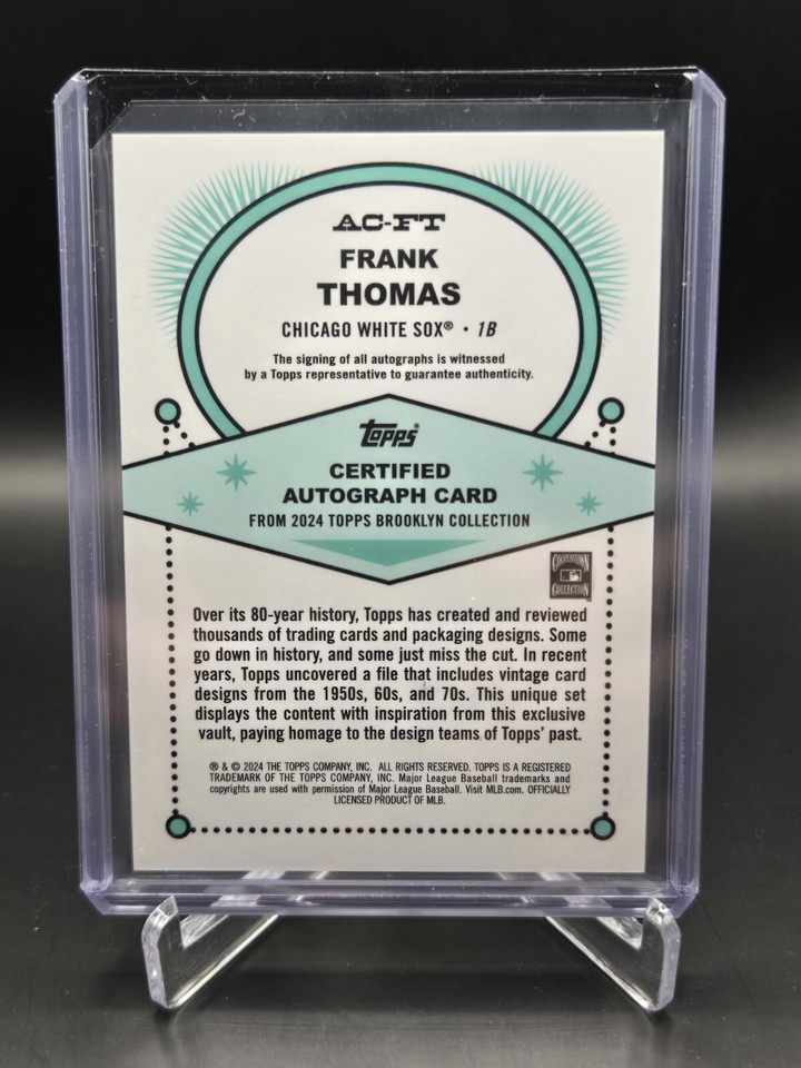 2024 Topps Brooklyn Collection Frank Thomas Auto Autograph /50 White ...