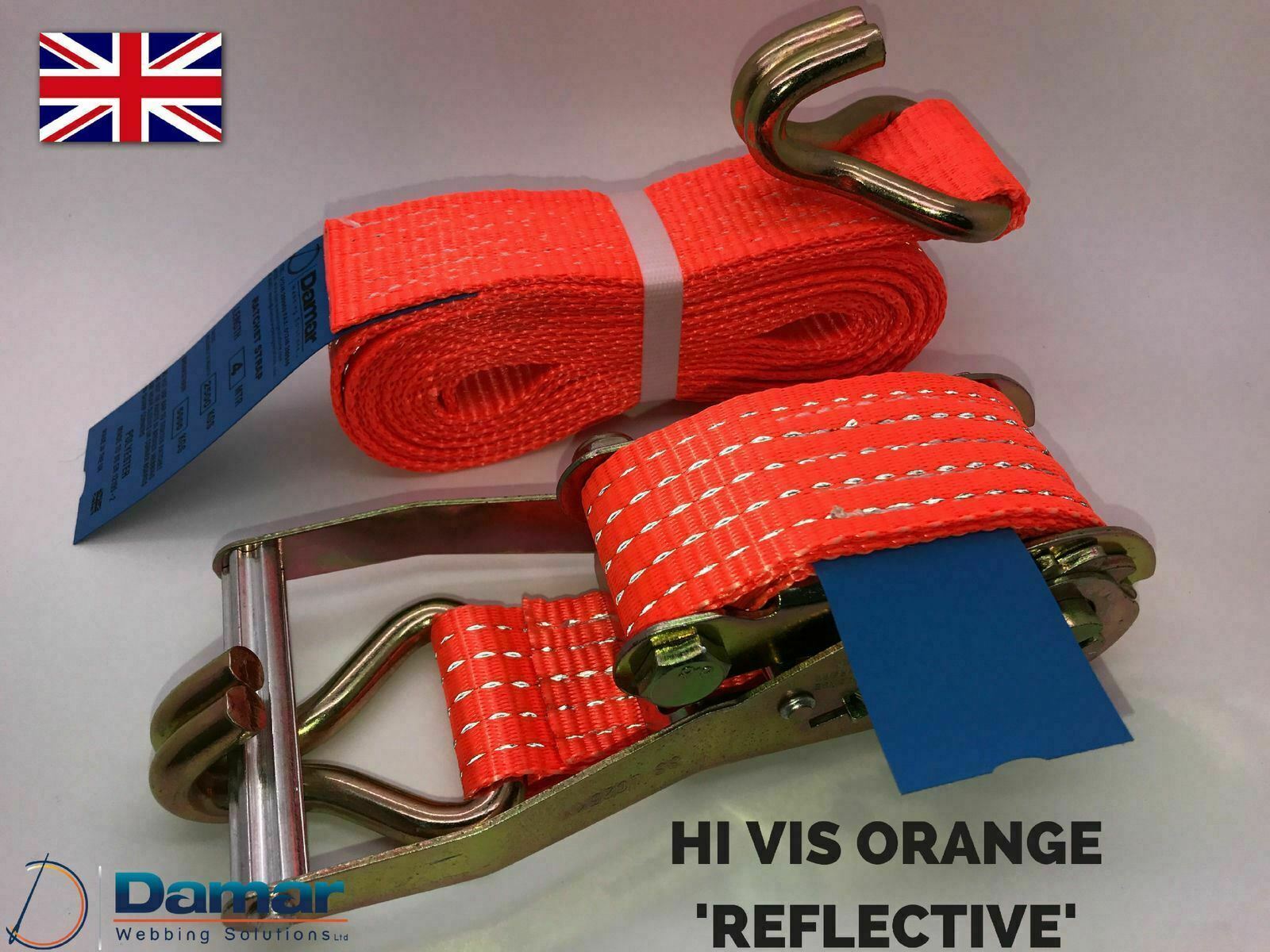Ratchet Straps Tie Downs for Cargo 5 tons / 5000kgs 50mm Lorry HGV ...