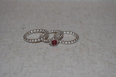 Authentic Pandora Garnet Birthstone and Bubble Rings | eBay