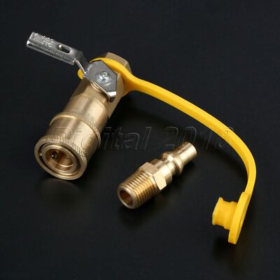 Brass 1/4 Inch Quick Connect Kit & Shutoff Valve For Propane/Natural ...