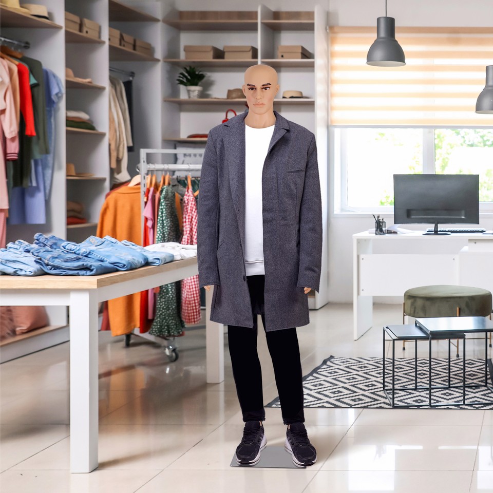 73" Male Mannequin Full Body Realistic Form Clothing Model w/360 ...