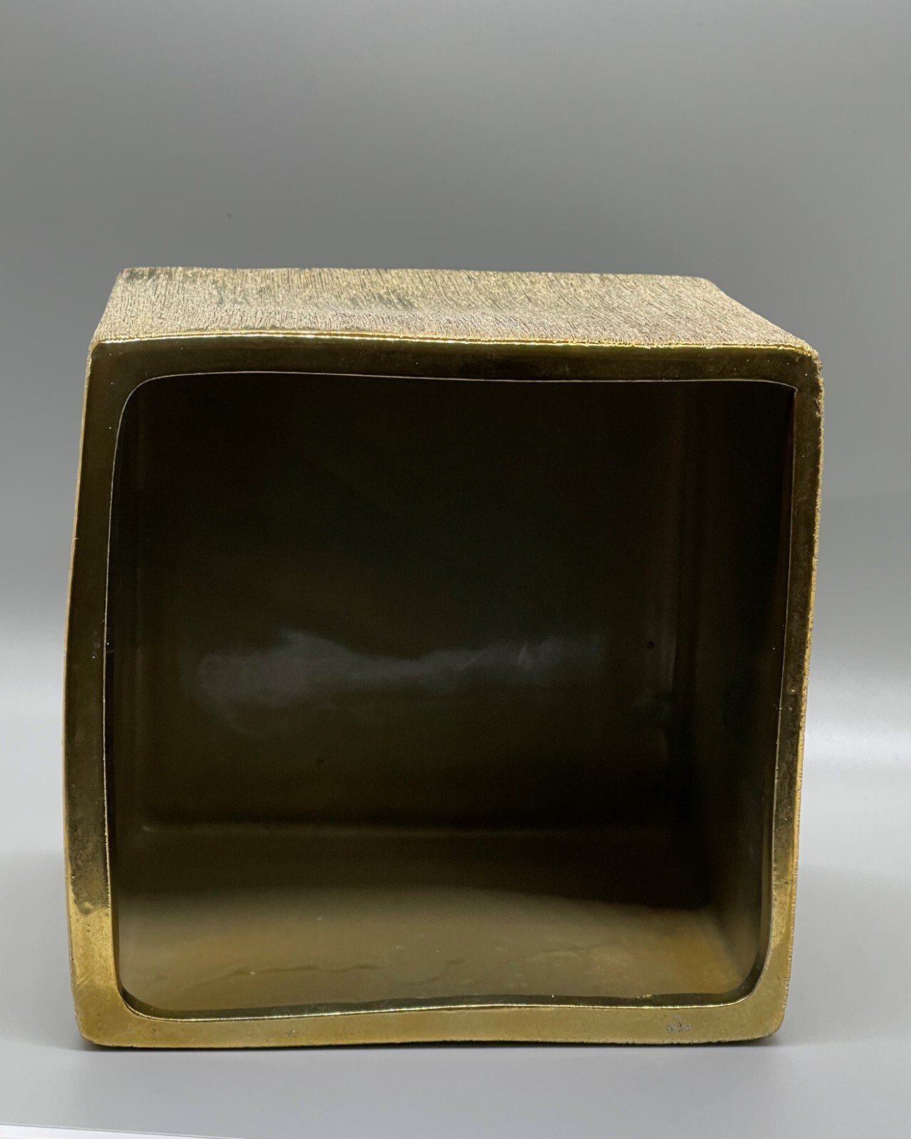 Square Vase, Gold Brushed Box 6.5 Inch Diameter, Decorative Indoor . | eBay
