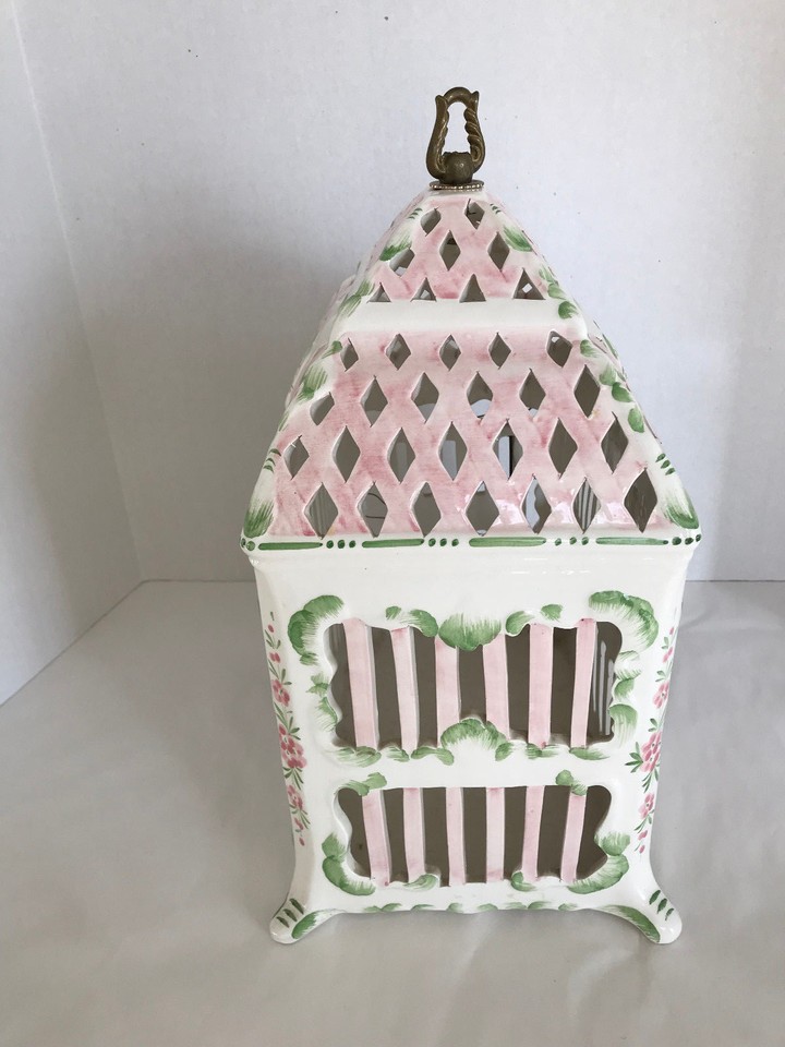 Vintage Decorative CERAMIC BIRD CAGE Italy | eBay