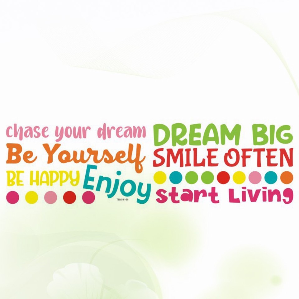 Motivational English Words Wall Stickers Colorful Beautiful Cartoon ...