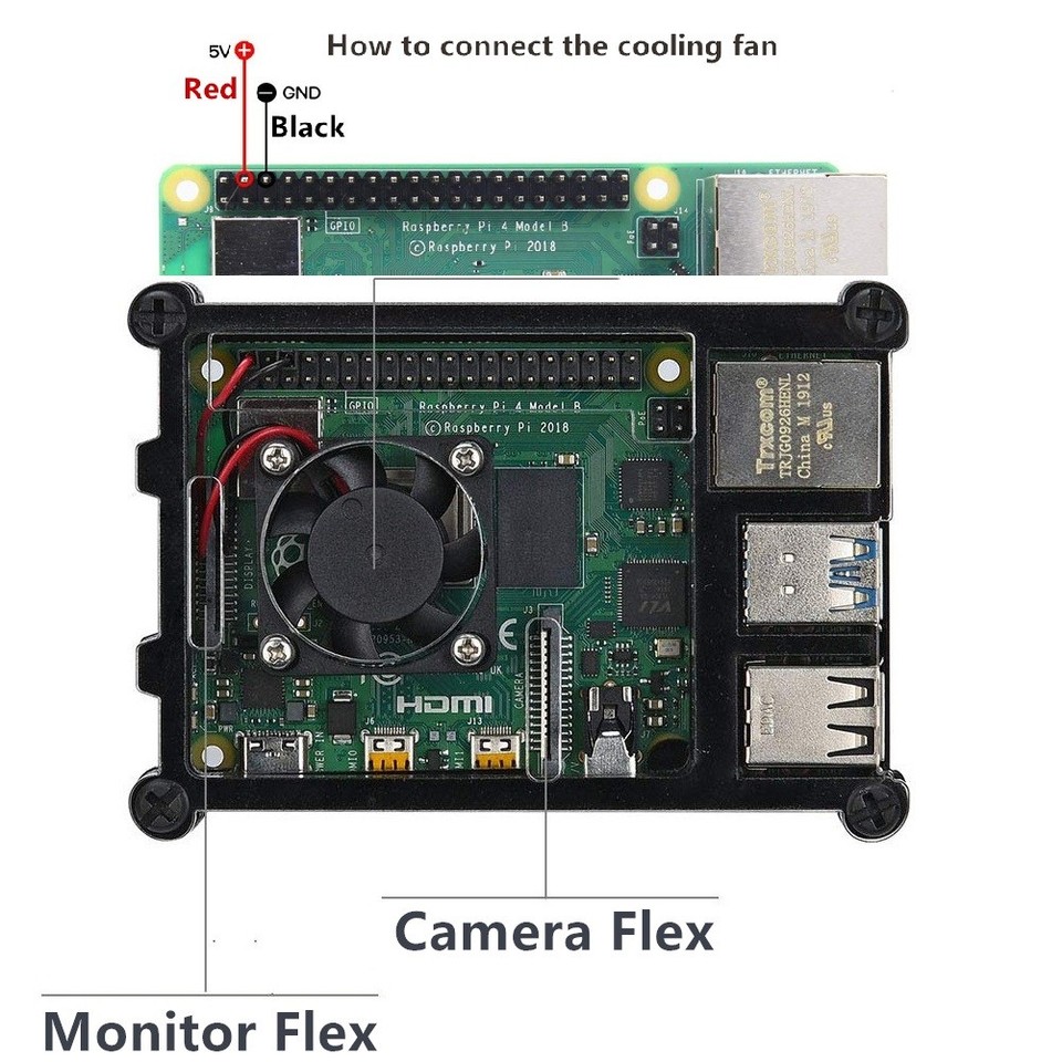 Acrylic Transparent Case Clear Shell w/ Cooling Fan/Heatsink For ...
