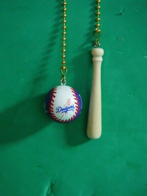 Los Angeles Dodgers Ceiling Fan Pull Chain Set Baseball & Bat Gold ...