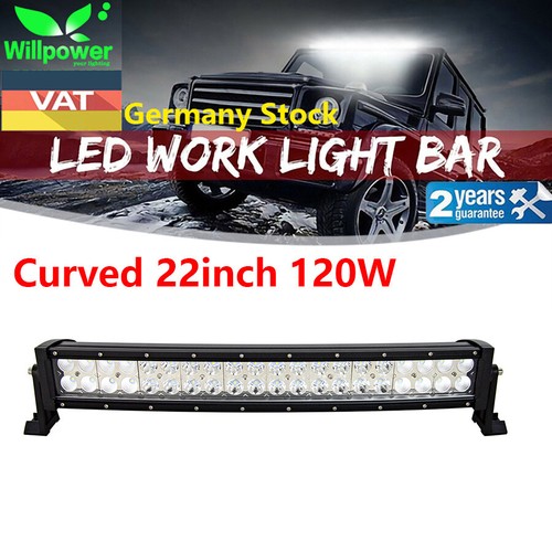 24 Inch 120W Curved Led Light Bar Flood Spot Combo Work Lights 4WD ...