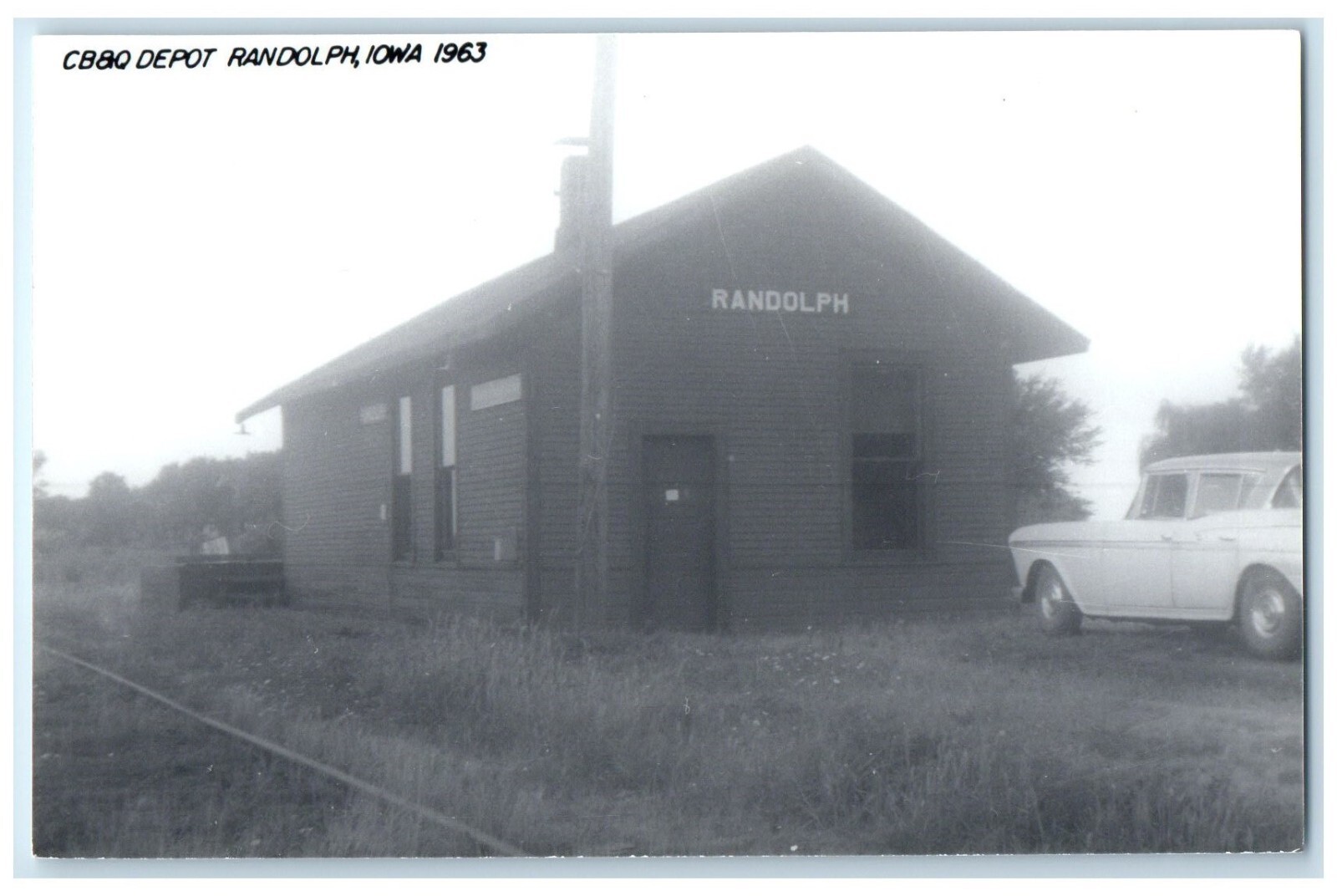 1963 CB&P Randolph Iowa Vintage Railroad Train Depot Station RPPC Photo ...