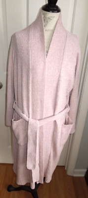 SUPER SOFT COMFY PALE PINK KNIT NATORI WOMEN'S WRAP AROUND ROBE w/TIE ...