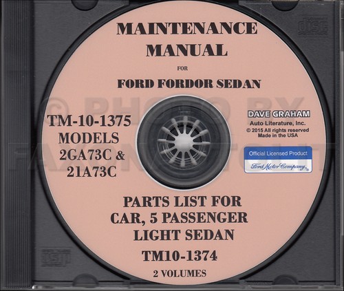 Ford Shop Manual and Parts Catalog on CD 1948 1947 1946 1942 1941 ...