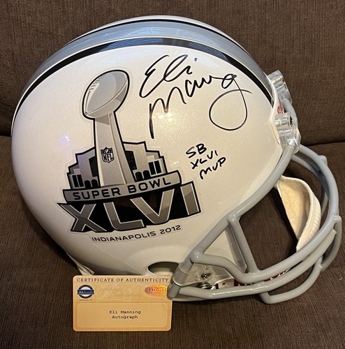 Eli Manning NY Giants Autographed Super Bowl XLVI Full Size Helmet MVP ...