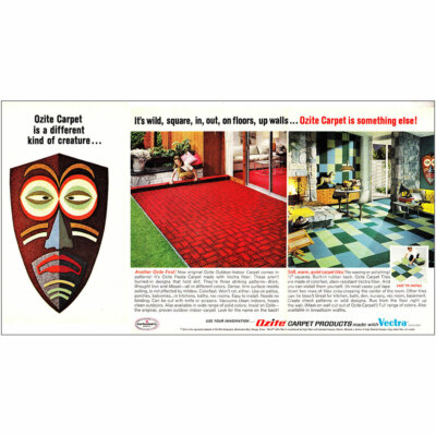 1968 Ozite Carpet: Different Kind of Creature Vintage Print Ad | eBay