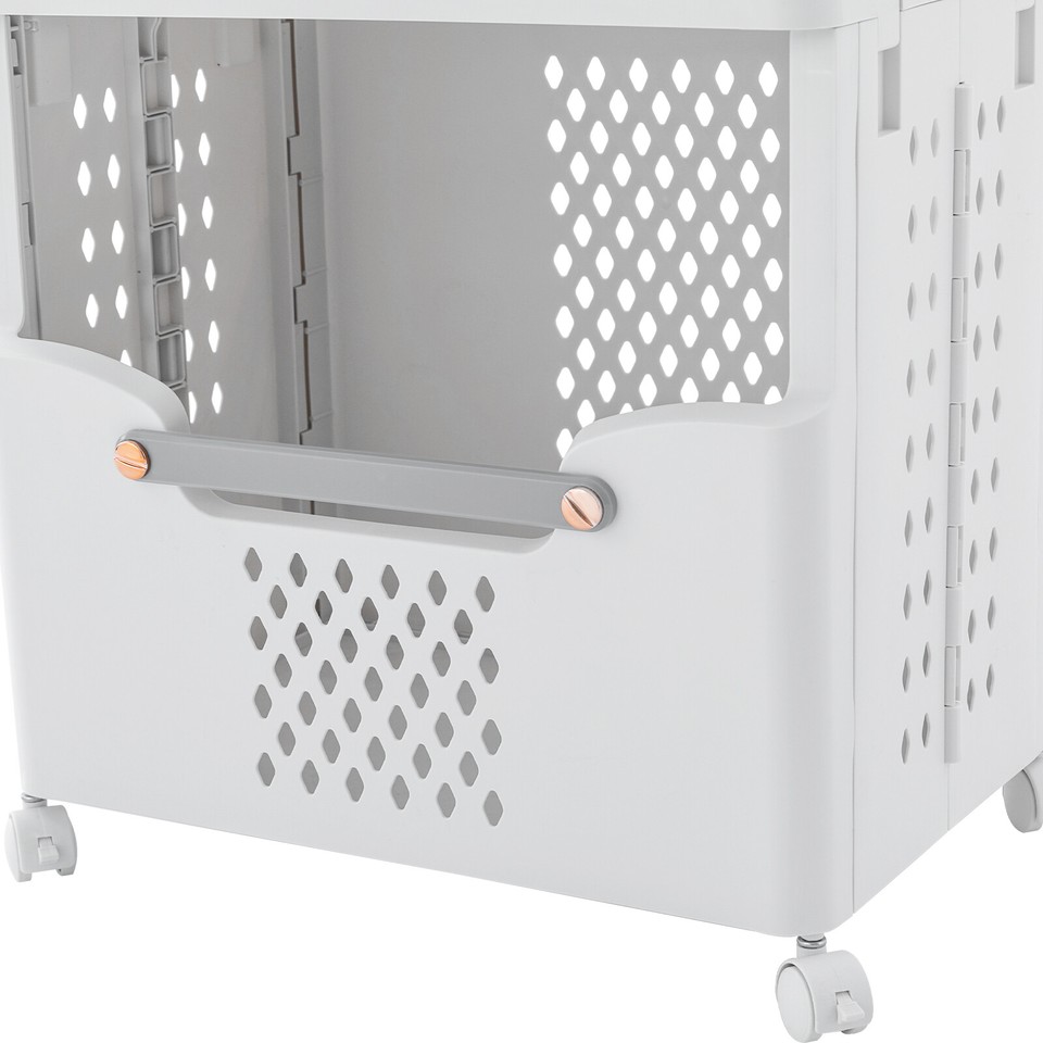 2-tier Movable Laundry Basket Laundry Hamper w/ Wheels Laundry ...