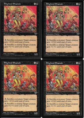 MTG: BLIGHTED SHAMAN Mirage UNCOMMON; played, Excellent condition x4 | eBay