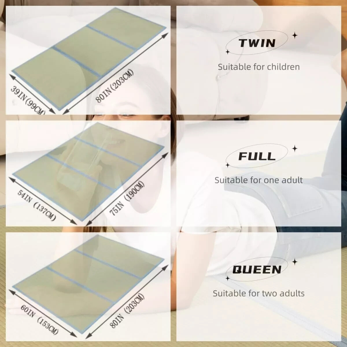 Tatami Mat Japanese Foldable Mattress Queen Size Japanese Floor Bed ...