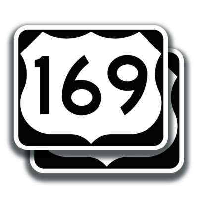 U.S. ROUTE 169 DECAL 2 Stickers Road Sign Bogo Highway Car Truck Bumper ...
