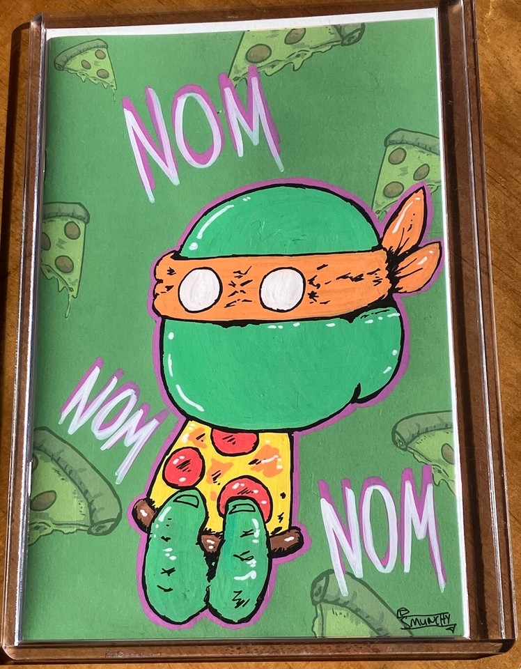Teenage Mutant Ninja Turtle NOM-NOM OA Sketch Signed Set By “Smunchy ...