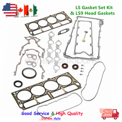 LS Gasket Set Kit & LS9 Head Gaskets For LS1/LS6/LQ4/LQ9/4.8/5.3/5.7/6 ...